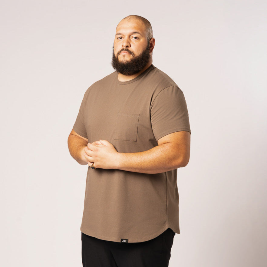 Pocket - Brick Brown | Mens Pocket Tee | One Bone Brand