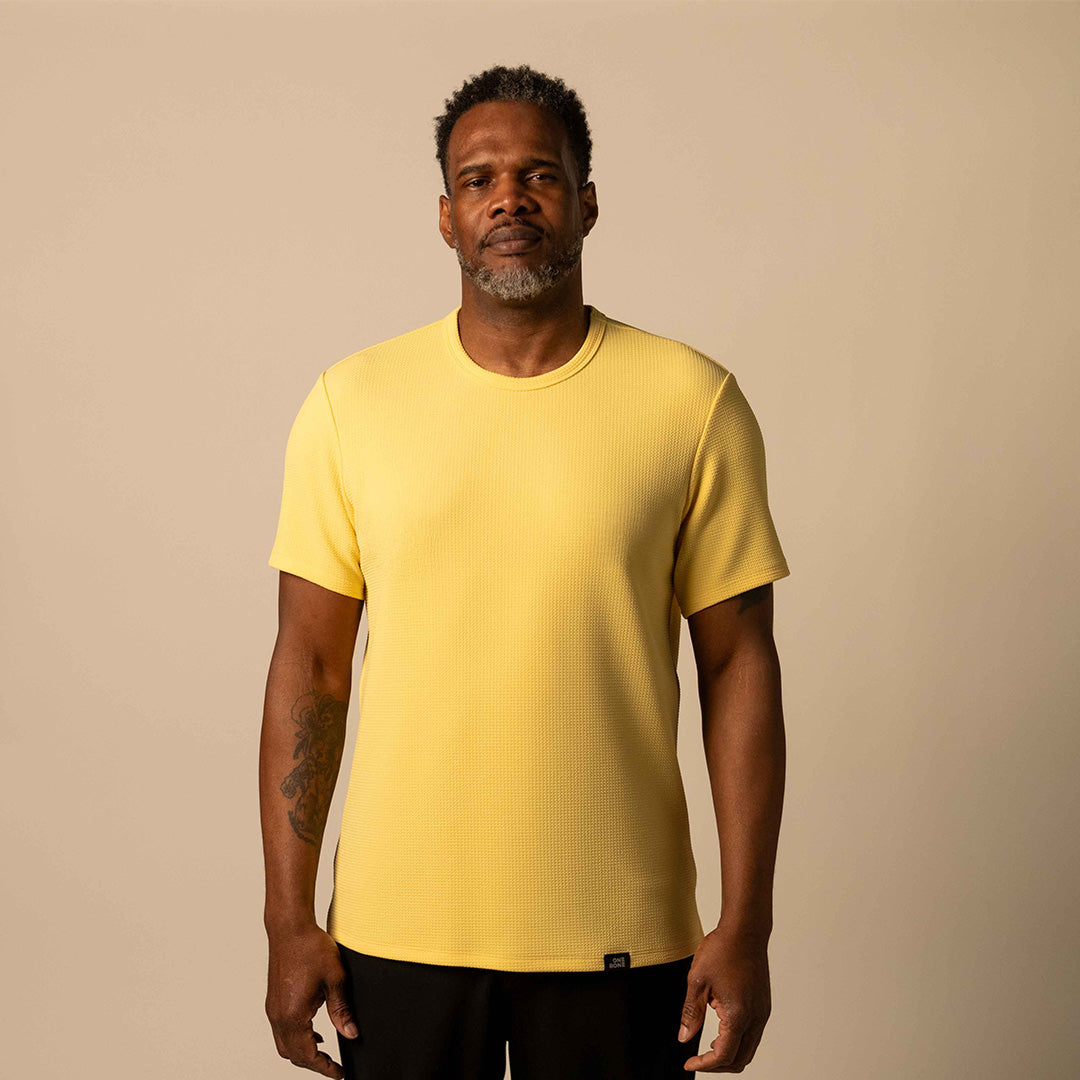 Split Hem Bullet Tee - Popcorn | Men's Top | One Bone Brand