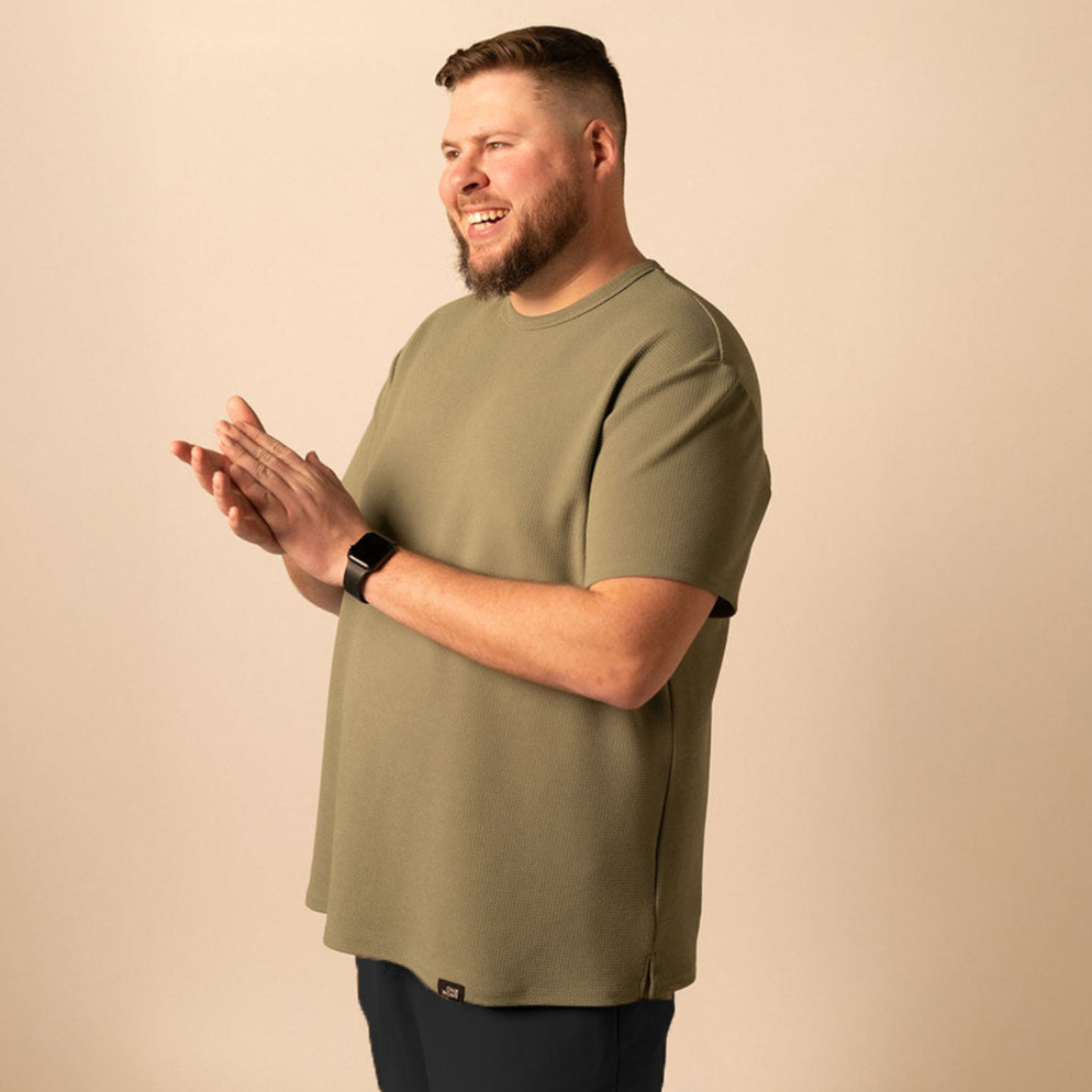 Split Hem Bullet Tee - Eucalyptus | Men's Top | One Bone Brand