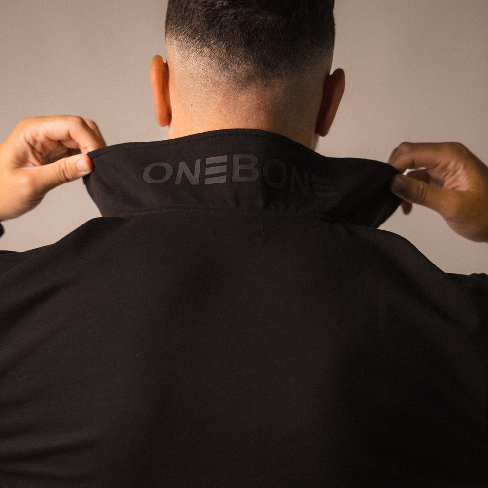 French Terry Quarter Zip - Black | Mens Quarter Zip | One Bone Brand